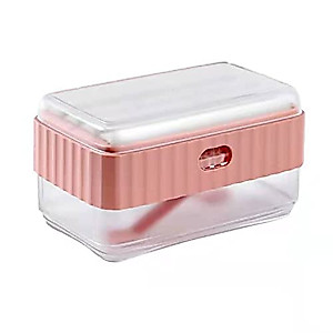 MOUMOUTEN Soap Holder, Travel Soap Case Box, Decorative Soap Case Storage Drainage Tray Dish for Bathroom(Pink)
