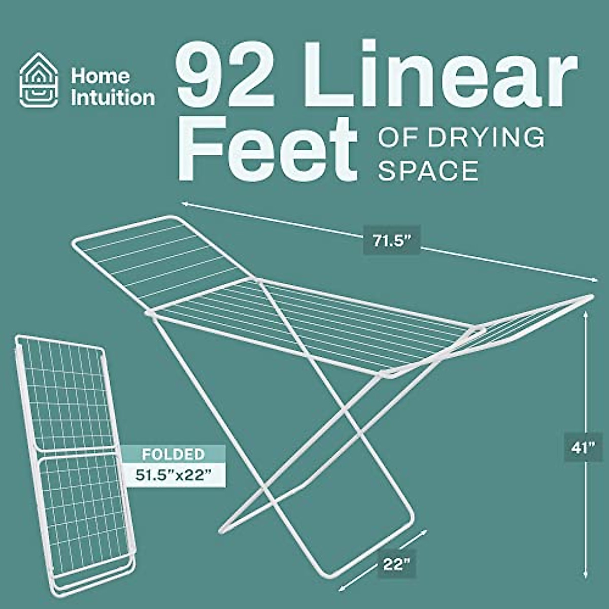 Home Intuition Foldable Clothes Drying Rack Dryer (White)