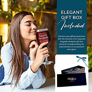 shop4ever I'm A Mom Grandma and Great Grandma Nothing Scares Me Laser Engraved Stemmed Wine Glass 16 oz. Grandmother Gift