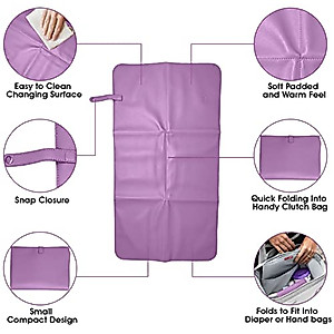 Speedy Barcodes Vegan Leather Diaper Changing pad, light purple, 16x30