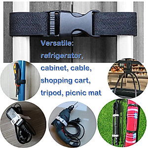 Vukgahao Cabinet Locks,Childproof Refrigerator Child Safety Locks for Double Door Fridge,Kitchen Storage Doors (Black, 14")