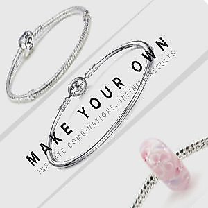 CHAWIN Jewelry Lampwork Murano Glass Beads Hawaii Garden Charm with 925 Sterling Silver Core Flower Blossom Charm Pink Charms