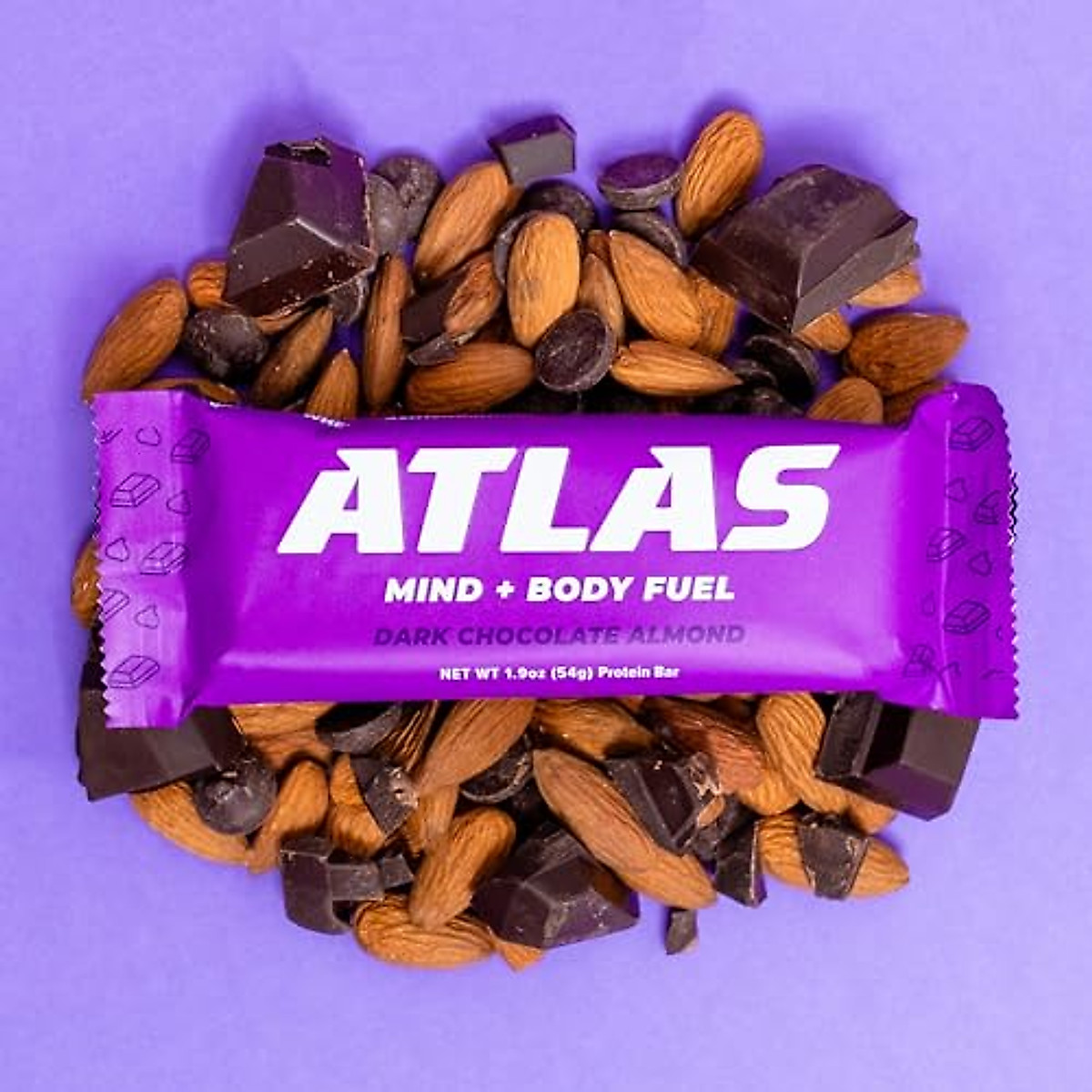 Atlas Protein Bar, 20g Protein, 1g Sugar, Clean Ingredients, Gluten Free (Whey Variety, 12 Count (Pack of 1))