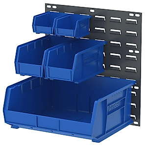 Akro-Mils 30618 Louvered Steel Wall Mount Panel Garage Organizer for Hanging AkroBin Storage Bins, 18-Inch W x 19-Inch H, Grey, 4 Pack