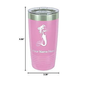 LaserGram 20oz Vacuum Insulated Tumbler Mug, Mermaid, Personalized Engraving Included (Light Purple)