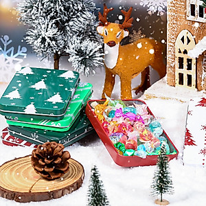 Blulu 12 Pcs Christmas Gift Card Holders, Plaid Patterns Tin Boxes Xmas Small Gift Card Box with Lids for Money Greeting Card Holiday Party Favors Gift Giving Stocking Stuffers, 4.92 x 3.15 x 0.6 Inch