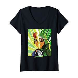 Womens Miraculous Collection Carapace My Own Hero V-Neck T-Shirt