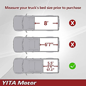 YITAMOTOR Soft Roll Up Truck Bed Tonneau Cover Compatible with 2015-2024 Ford F-150 5.5 ft Bed
