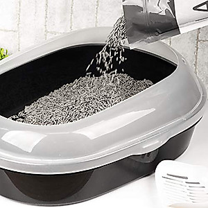 I AM TOFU - Tofu Cat Litter, Natural Flushable Extra Clumping Pellet Litter (10 lb Bag, Charcoal)