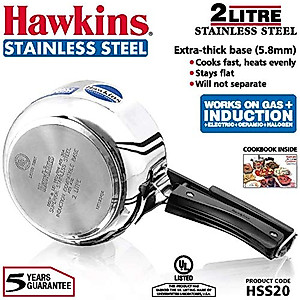 Hawkins B25 Pressure Cooker, 2 Litre, Silver