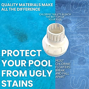Cclear Pool Chlorine Floater for 3 inch Chlorine Tablets, 40% Thicker Walls, 7 inch Large Chlorine Dispenser for Inground and Above Ground Swimming Pool, 2 Year Warranty (for 3-inch Chlorine Tablets)
