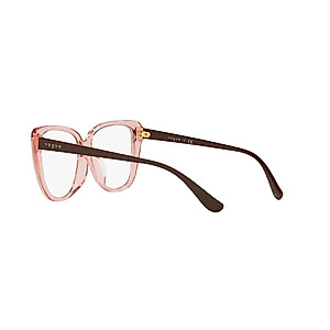 Vogue Eyewear Women's VO5413F Low Bridge Fit Butterfly Prescription Eyewear Frames, Transparent Pink/Demo Lens, 54 mm