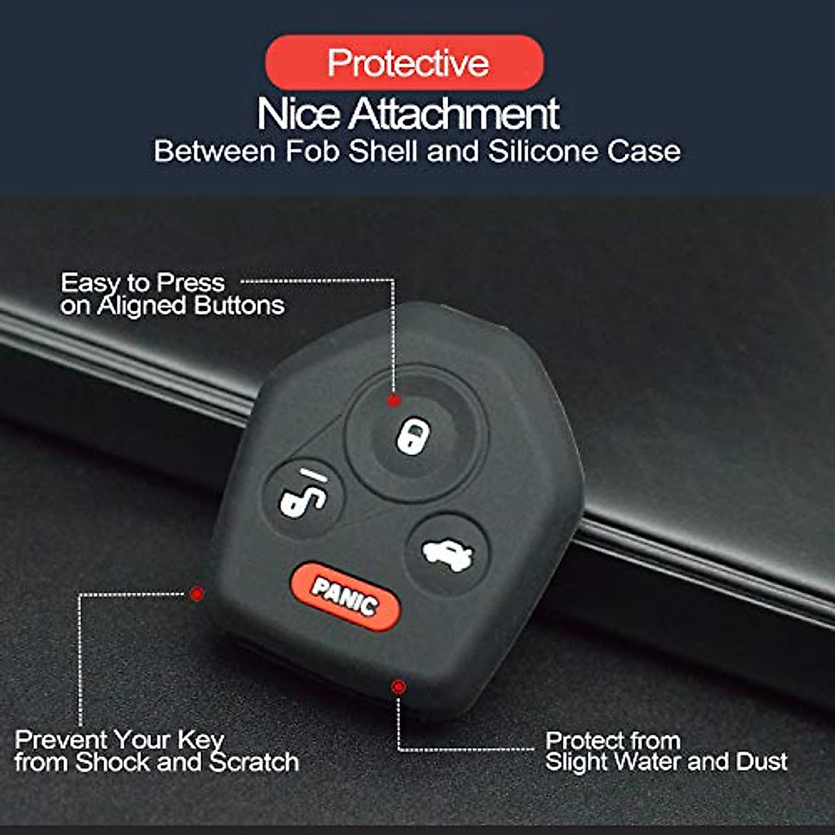 2pcs Compatible with Subaru Remote Head 4 Bts Silicone FOB Key Case Cover Protector Keyless Remote Holder for 2005-2017 Subaru Forester Impreza Legacy Outback Tribeca WRX STI XV Crosstrek B9 Tribeca