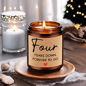Fairy's Gift Anniversary Candle Gifts, 4 Year Anniversary Happy Gifts for Him Her Husband Wife Boyfriend Girlfriend, 4th Anniversary Couples Gifts, 4th Wedding Anniversary Romantic Gifts for Couple