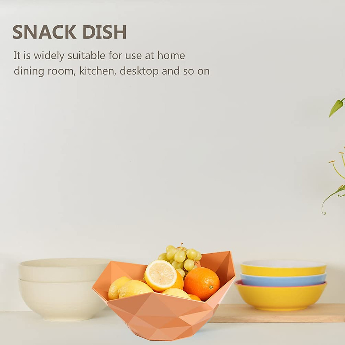 BESTonZON Modern Fruit Basket, European Fruit Bowl, Irregular Fruit Salad Plate Vegetable Snacks Serving Tray Candy Dessert Display Dish for Counters, Kitchen, Countertop, Home Decor, Orange