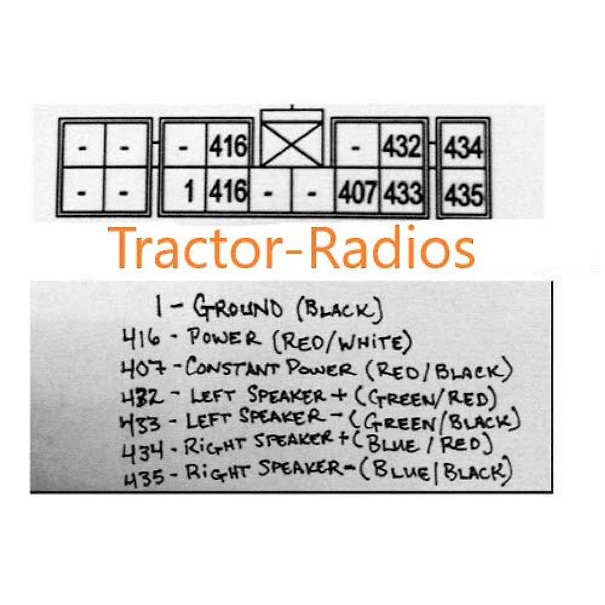 KIOTI Radio Wire Pigtail Harness Part # TR-1500 NX RX DK CK Connector CD In Dash Stereo Plug Orange Tractor