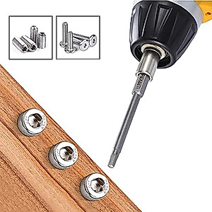 Eyech 6Pcs Allen Wrench Drill Bit Set Magnetic Inner Hexagon Head Screwdriver Bits Set with 1/4 Inch Hex Shank H2.5-H8-3.9 Inch Length