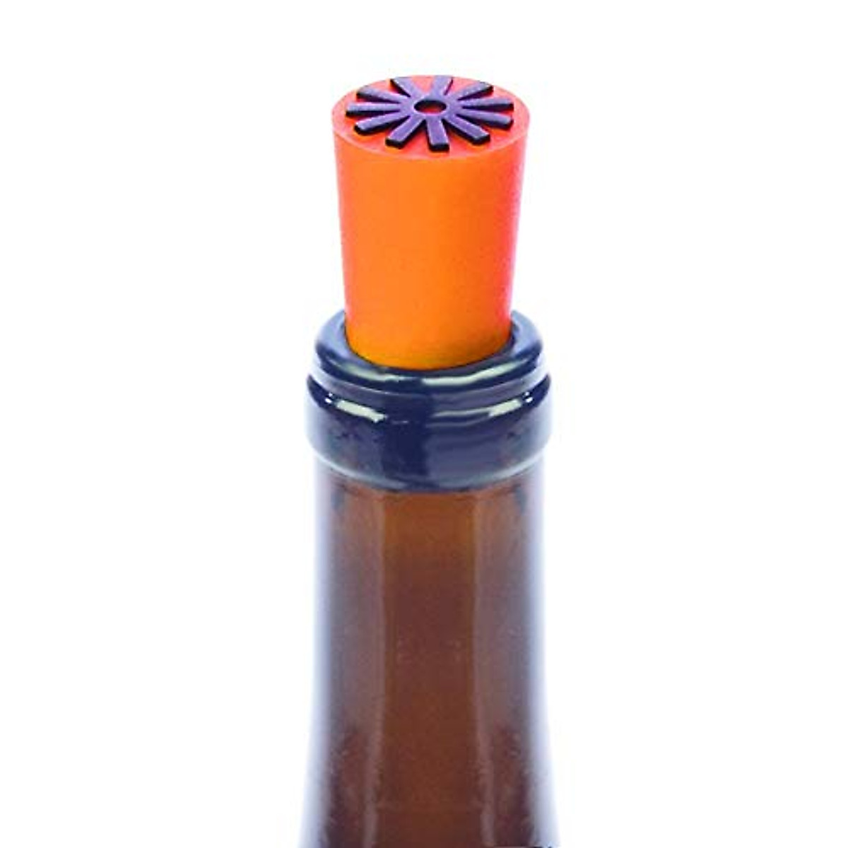 Starburst Silicone Bottle Stopper and Wine Preserver Multi Colored Corks By True