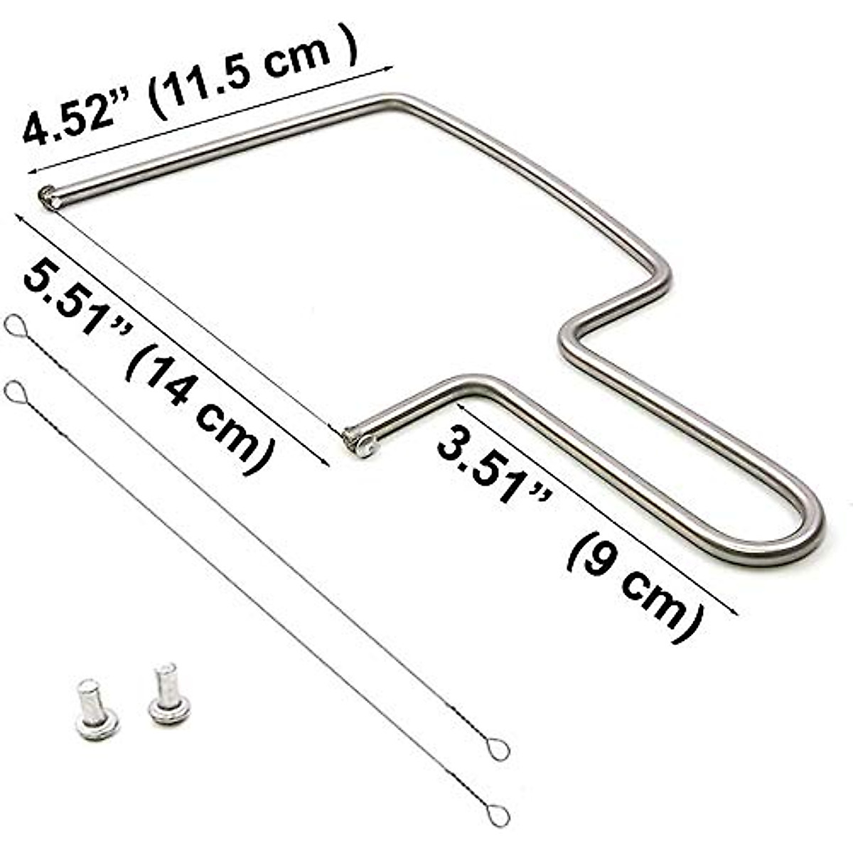 Cheese Slicer, Cheese Lyre Stainless Steel Cheese Wire Cutter - Cheese Knives Egg, Fruit, Dessert Slicer With Wire - Handheld Butter Cutter Tools for Soft Hard Block, With 2 Extra Wire
