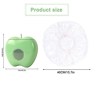 Fresh Keeping Bag Storage Box Wall-Mounted Disposable Cling Film Cover, with 100Pcs Cling Bag, Large Capacity Space-saving Dustproof Apple Shape Food Cover