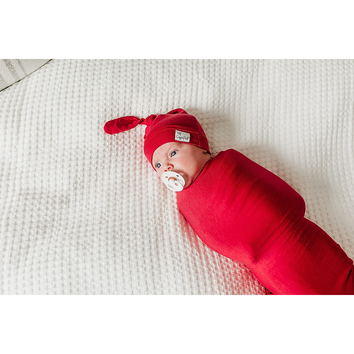 Large Premium Knit Baby Swaddle Receiving Blanket "Mara" by Copper Pearl