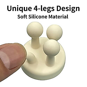 HuJiao-Zi 4 Pieces Silicone Hooks, Reusable Seamless Utility Hook, Towel Key Hooks Self Adhesive Holders for Hanging Kitchen Bathroom Home Office(White)