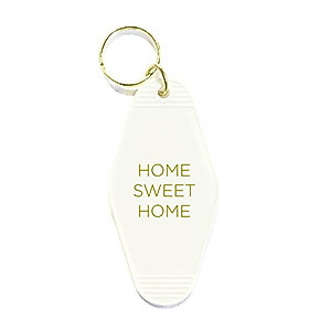 Three Potato Four Key Tag - Home Sweet Home (White/Gold)
