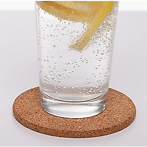 WIDROO 16 Pack Absorbent Cork Coasters Round Edge with Holder – Premium Coaster Set 4 inches – Perfect to Protect Your Furniture, Heat Resistant – Best for Cold Drinks, Wine Glasses, Cups & Mugs