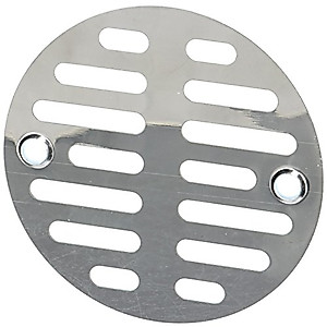 LASCO 03-1247 3-1/2-Inch with Two Screws Shower Drain Grate, Chrome Plated