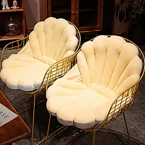 Altsuceser Soft Decorative Chair Cushion, Seashell Seat Cushion Chair Pad Waist Cushion Floor Cushion Back Support for Office Chair, Home Sofa, Bed, Floor Decoration Pink L