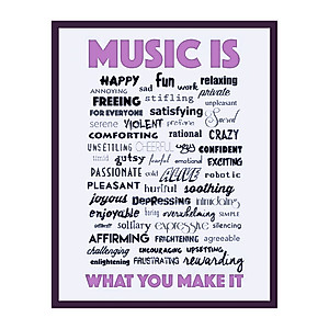 Music Is What You Make It - Inspirational Music Words Wall Art Print - Motivational Wall Art Decor For Home Decor, Office Decor, Studio & School Decor - Great Gift For Music Lovers, Unframed - 11x14"