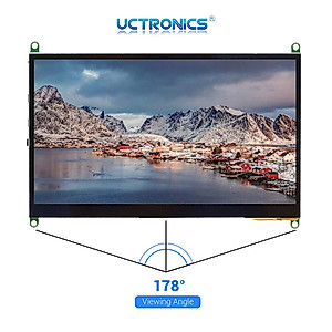 UCTRONICS for Raspberry Pi Screen 7 Inch IPS Touchscreen with Prop Stand, 1024×600 Capacitive HDMI LCD Monitor Portable Display for Raspberry Pi 4, 3B+, Windows 10 8 7, No Driver Needed