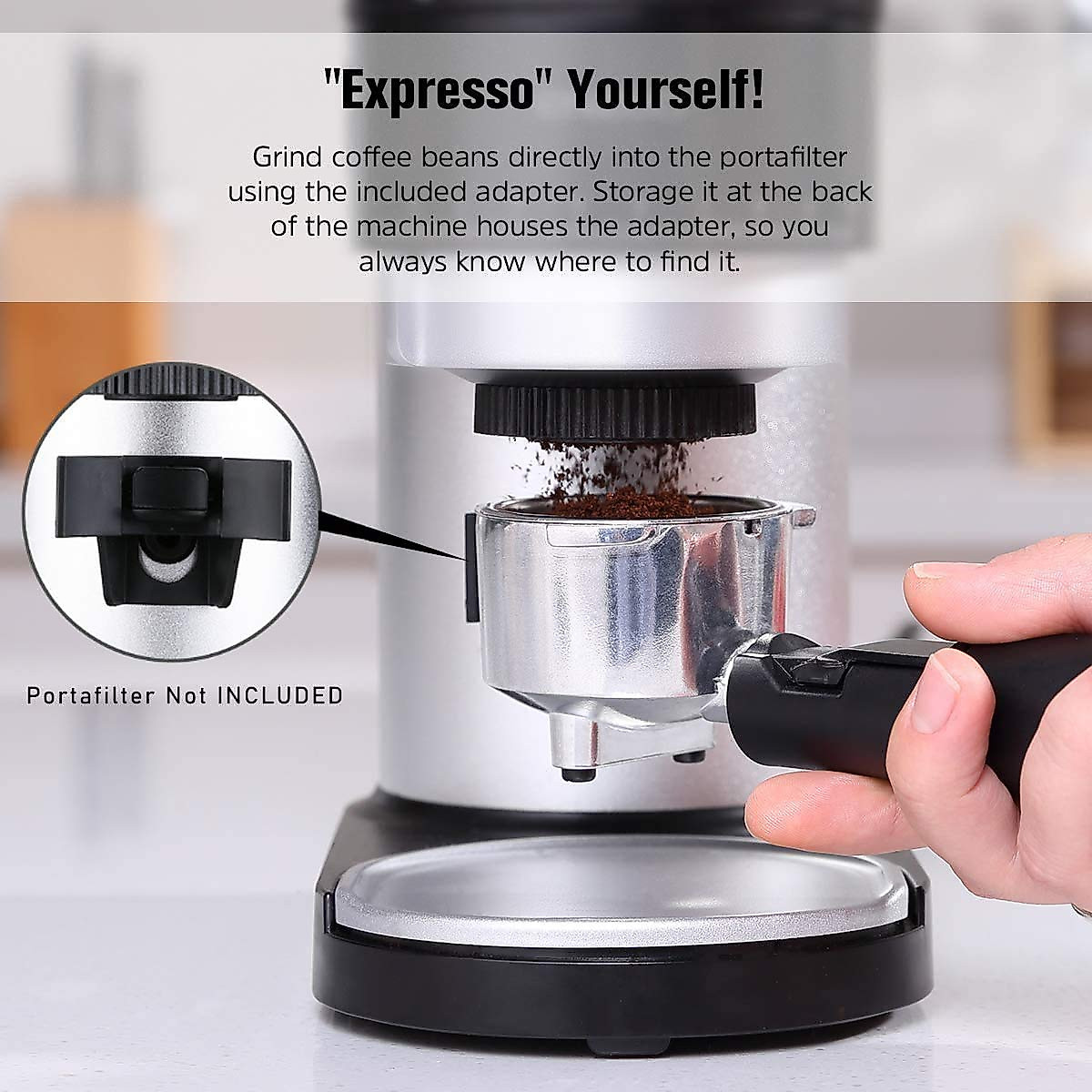 Conical Burr Coffee Grinder, ENZOO Electric Coffee Bean Grinder with Detachable Design for Easy Cleaning, 40 Precise Grind Setting for Espresso, Drip Coffee, French Press and Percolator Coffee