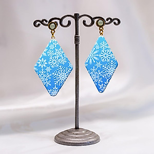 OLYCRAFT 4x5 Inch Clay Stencils Snowflake Pattern Silk Screen for Polymer Clay Christmas Snowflake Silk Screen Stencils Mesh Transfer Stencils Mesh Stencil for Polymer Clay Jewelry Making