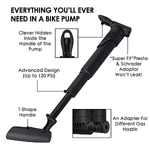 WOTOW Bike Tire Repair Tool Kit, Waterproof Frame Storage Bag & Mini Bike Pump & 16 in 1 Multitool & Bicycle Tyre Lever Patch Portable Repair Tool Accessories Set for Road Mountain BMX Cycling(16)