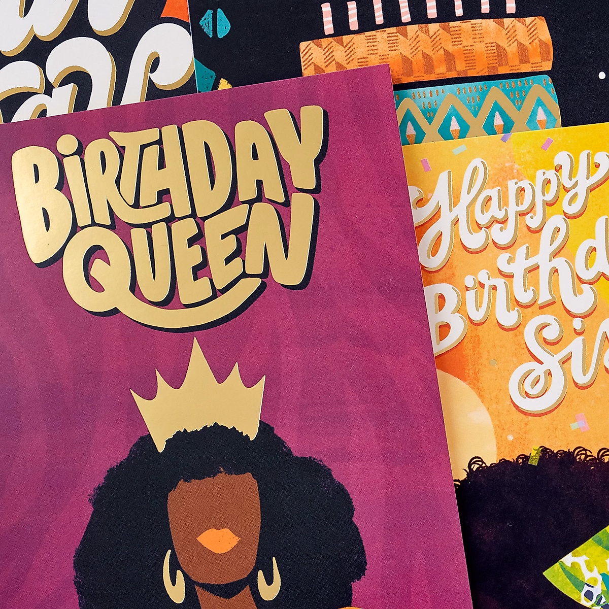 Hallmark Mahogany Birthday Cards Assortment, Birthday Queen (16 Cards with Envelopes)