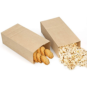 Foraineam 300 Pack Mini Kraft Paper Bags 3.5 x 2 x 6.7 inch Durable Brown Paper Snack Bag Small Cookie Party Favor Bags