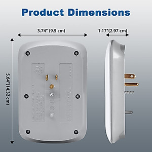 BESTTEN [3 Pack] USB Wall Outlet Surge Protector, 2.4A Dual USB Ports, 3 AC Outlets, 900 Joule Surge Suppression Rating, LED Night Light, ETL Listed