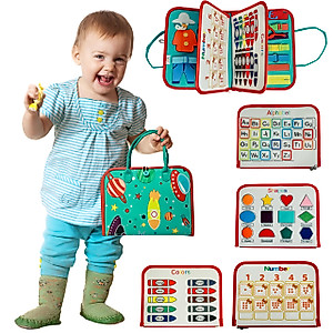 ANR Montessori Busy Board for Toddlers 1 2 3 4 Our Sensory Busy Board is an for Boys & Girls, Educational Toy for Ages 2-4, Perfect for Travel on Plane or Car Rides