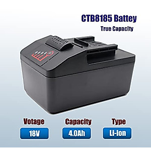 PowerWings CTB8185 Battery, 18V 4Ah 4000mAh Power Tool Battery Replace for Snap on CTB8185 CT7850 CTR7850H CTL7850 CTB7185 CTB8187 li-ion Battery (NOT fit for Nicad Battery)