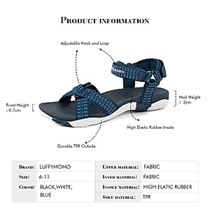 Luffymomo Womens Hiking Sandals Walking Sport Athtletic Webbing Sandals(8 M US Blue)