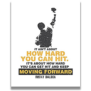 It Ain’t About How Hard You Can Hit - Rocky Balboa Quote - 8x10 Unframed Boxing Wall Decor Art Print On A White Background - Great Inspirational Gift For Boxers And Athletes
