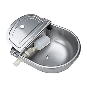 Mono-gatari Automatic Waterer Water Bowl Farm Livestock Stainless Steel Animal Drinking Water Bowl for Pigs Horse Cattle Goat Sheep Dog (Without Drainage Hole)
