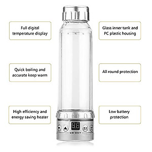 12V 24V Car Electric Kettle Travel Heated Cup Water Heater for Auto, Portable Boil Water, Tea, Coffee, Milk, 280ml Capacity, Black (Silver)