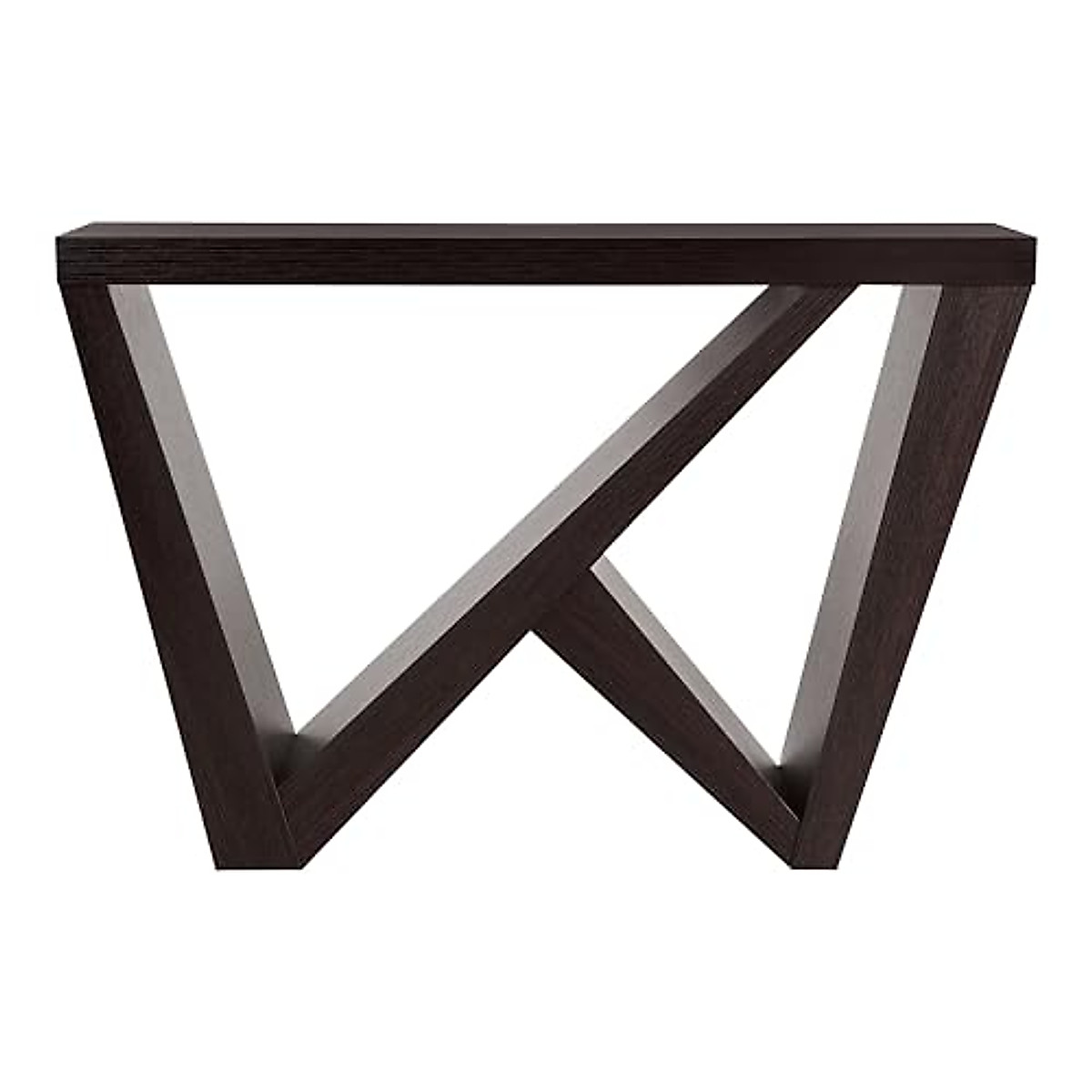 HOMES: Inside + Out Naomi Modern Decorative Accent Console with W-Shaped Legs, Narrow Desk, Wood Entryway Console Table for Living Room, Hallway, Entrance, Small Spaces, Cappuccino