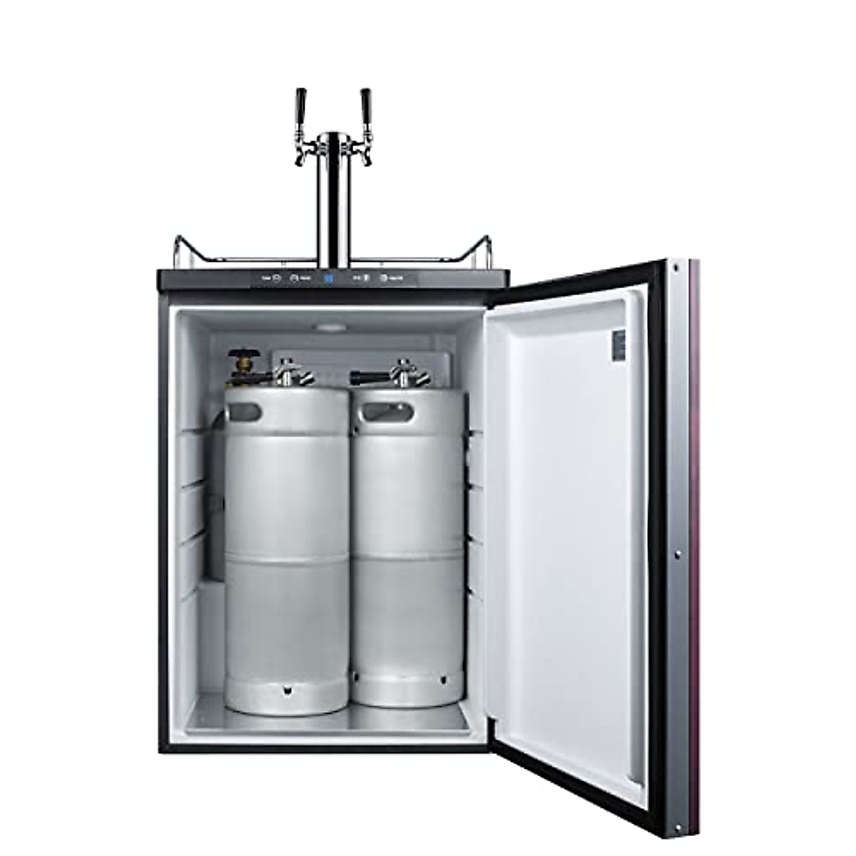 Summit SBC635MBIIFTWIN Built-in Commercial Beer Dispenser, Auto Defrost with Digital Thermostat, Dual Tap System, Panel-ready Door, and Black Cabinet