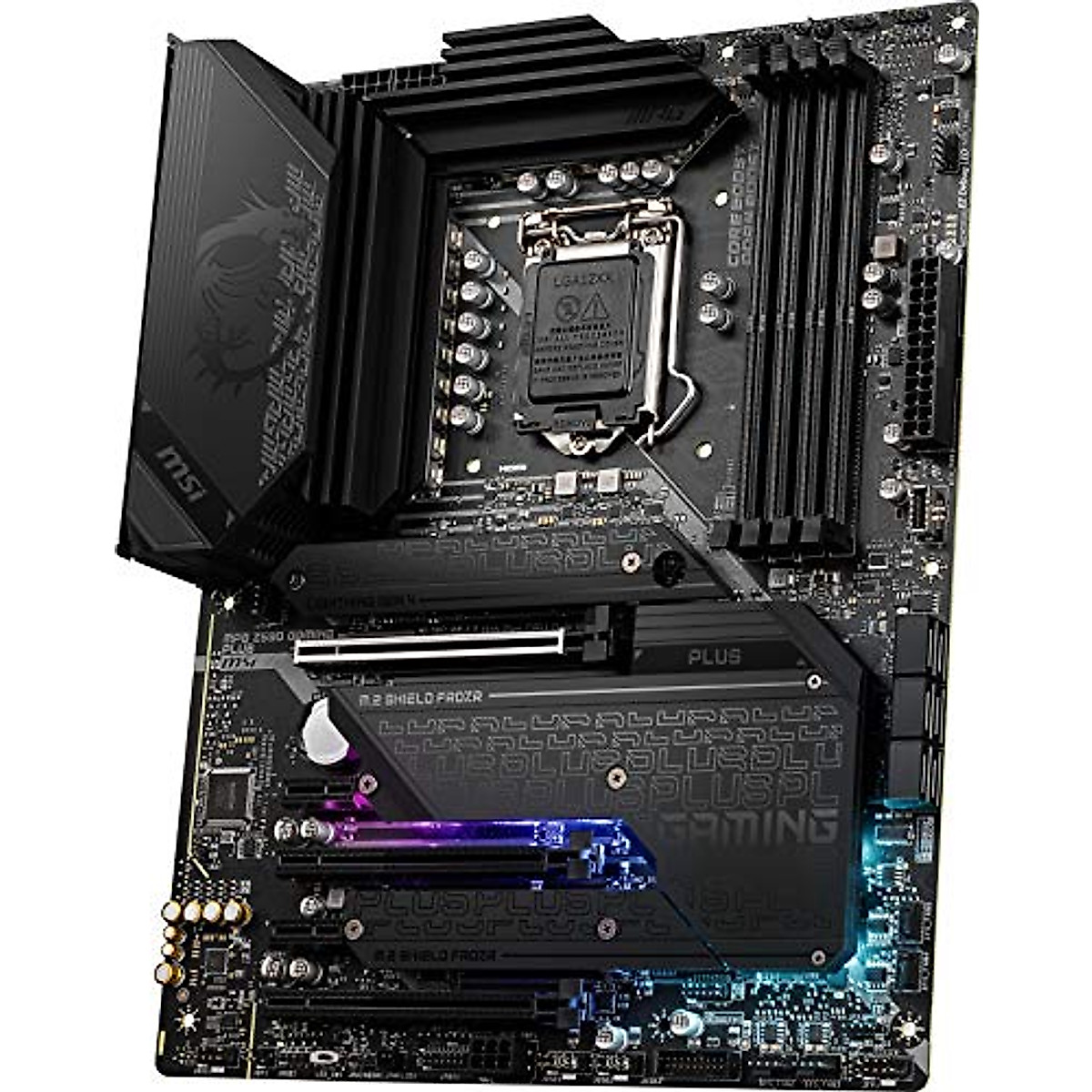 MSI MPG Z590 Gaming Plus Gaming Motherboard (ATX, 11th/10th Gen Intel Core, LGA 1200 Socket, DDR4, PCIe 4, CFX, M.2 Slots, USB 3.2 Gen 2, DP/HDMI, Mystic Light RGB)
