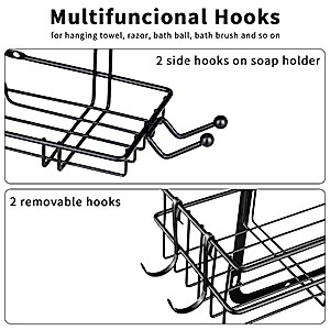 INSEAM Shower Caddy Bathroom Hanging Shower Caddy Over Shower Head, Shower Rack Rustproof with Hooks for Towels, Shampoo, Conditioner and Soap