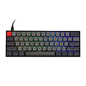 EPOMAKER SKYLOONG SK61 61 Keys 60% Hot Swappable Programmable Mechanical Gaming Wired Keyboard with RGB Backlit, NKRO, Water-Resistant, Type-C Cable for Win/Mac/Gaming (Gateron Optical Black, Black)