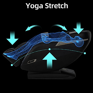 MassaMAX Full Body Massage Chair, Zero Gravity Recliner with Yoga Stretch, SL Track, Airbags, Heating, Touch Screen, and Foot Massage (MD906-Black)